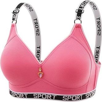 Generic Bustier de yoga pour femme avec boutonni&egrave;re &agrave; larri&egrave;re, bonnets moulants, bandouli&egrave;re r&eacute;glable, grand soutien-gorge &agrave; armatures, Rouge past&egrave;que, XXL