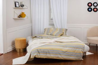 David Fussenegger Bettw&auml;sche David Streifen 140 x 200 cm Hellgelb