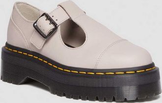 Dr. Martens Bethan Pisa Leder Mary Jane Plateauschuhe in Creme, Größe: 40