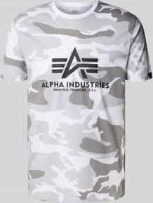 Alpha Industries T-Shirt mit Label-Print und Rundhalsausschnitt