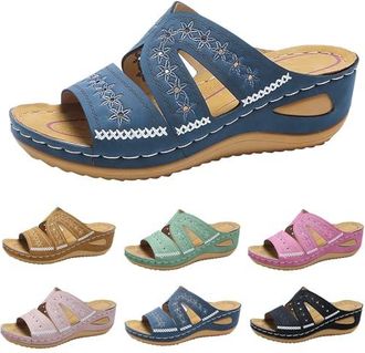 Generic Sandales orthop&eacute;diques compens&eacute;es pour femme, avec soutien de la vo&ucirc;te plantaire, sandales d&eacute;t&eacute; confortables, habill&eacute;es et d&eacute;contract&eacute;es, sandales de 