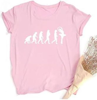 Keephen Femmes Danse T-Shirt Dr&ocirc;le Danse Amoureux Col Ras du Cou T-Shirt Danse Danseur Impression 3D Manches Courtes Tee Casual Col Rond Tops