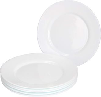 Van Well Bormioli Rocco Toledo 6er Dessert-Teller-Set I robustes Opalglas-Geschirr-Set für 6 Personen I geeignet für Mikrowelle & Spülmaschine I kleine Teller 