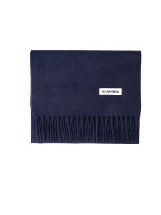 Jil Sander Mens Scarfs Blue Virgin Wool