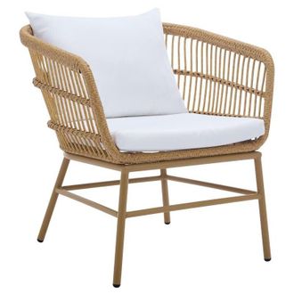 Vente-Unique Fauteuil de jardin en r&eacute;sine tress&eacute;e - Naturel clair - LOUSINI de MYLIA