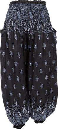 Guru Shop Luftige XL Pluderhose F&uuml;r Starke Frauen, Plus Size Sommerhose, Yogahose, Wohlf&uuml;hlhose - Schwarz, Damen, Synthetisch