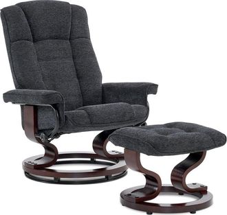 MCombo MCombo Relaxsessel mit Hocker, 360&deg;drehbarer Fernsehsessel mit Liegefunktion, bis 120 Kg belastbarer TV-Sessel, moderner Ruhesessel f&uuml;r Wohnzimmer