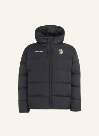 adidas Juventus Turin Climawarm 3-Streifen Puffer Jacke, Kapuze schwarz