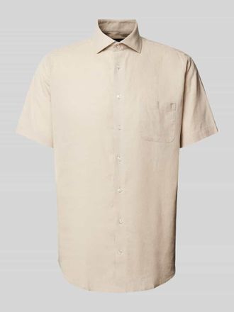 Bruun & Stengade Casual Modern Fit Leinenhemd mit Brusttasche Modell LOTT