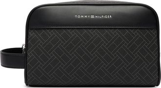 Tommy Hilfiger Kosmetiktasche Tommy Hilfiger Th Flag Monogram Washbag AM0AM14298 Schwarz