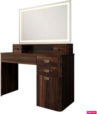 Vicco Coiffeuse Neria, Ch&ecirc;ne rustique, 120cm avec miroir LED, Vicco