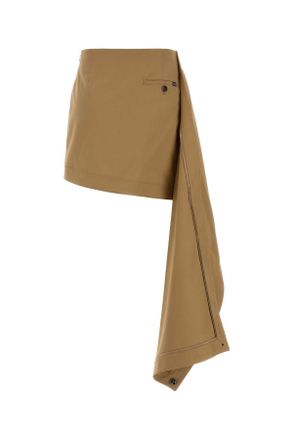 Loewe Womens Beige Cotton Blend Mini Skirt Exterior: Silk Gonne