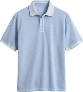GANT Homme, Tops, Bleu, Taille: L Polo en Piqu&eacute; D&eacute;lav&eacute; au Soleil