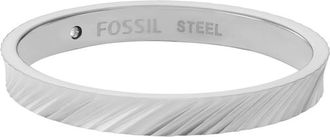Fossil Damen-Edelstahlband Ringe, 9, Wolkensilber