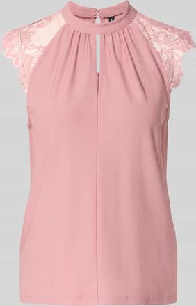 Vero Moda Regular Fit Kurzarmbluse mit semitransparenter Besatz Modell MILLA