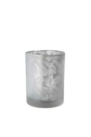 Sompex Awhia Windlicht Vase Farne, Farbe:Silber-Weiss, Gr&ouml;&szlig;e:10 x 10 cm (S)