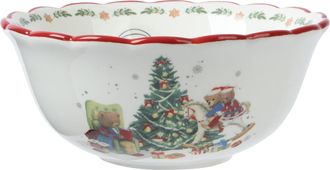 Kaemingk Müslischale Keramik 15x7cm - Schüssel mit Weihnachtsmotiv - Weihnachtsgeschirr Weihnachtsschale - Geschirr für Weihnachten - Frühstücksgeschirr Müslis