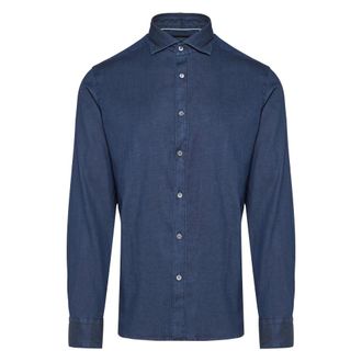 Canali Homme, Chemises, Bleu, Taille: XL Chemise effet denim
