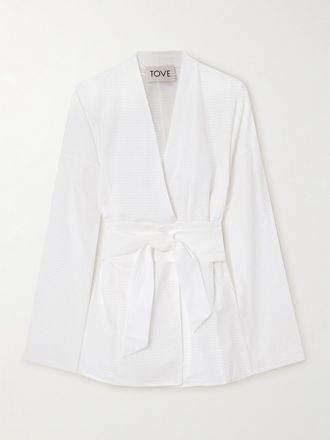 Tove Arya Hemd Aus Baumwoll-ripstop Mit Bindegürtel - Weiß