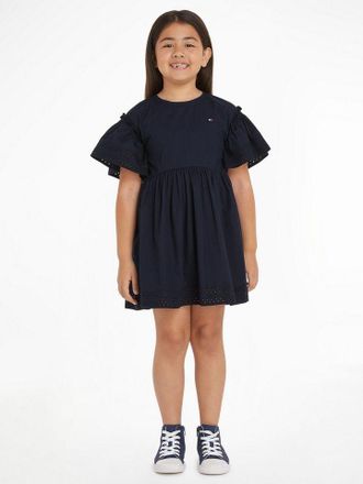 Tommy Hilfiger A-Linien-Kleid BRODERIE ANGLAISE DRESS SS Kinder bis 16 Jahre mit Logostickerei
