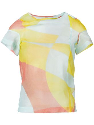 Comme Des Garçons haut transparent à motif géométrique (années 1990) - Bleu