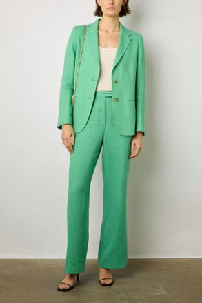 Gerard Darel Pantalon droit en lin m&eacute;lang&eacute; - CYRIELLE - Emeraude
