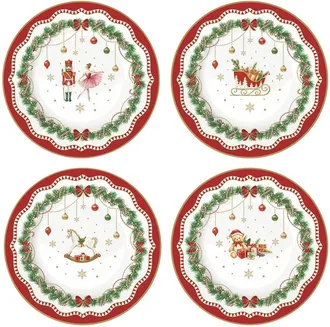 Easy Life MNOE1100 - Magie de Noel Teller, 4er SET, 19 cm