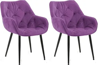 Clp Lot de 2 chaises Tanna velours Violet