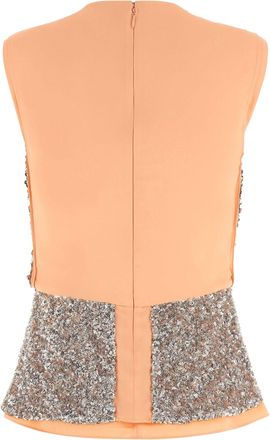 Paco Rabanne Sequin Peplum Tank Top - peach