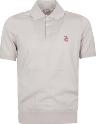 Brunello Cucinelli Homme, Tops, Beige, Taille: M Polo avec logo