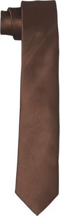 DonDon Cravates pour hommes, faites à la main, look soie 6 cm - Marron foncé