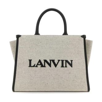 Lanvin Zweifarbige Canvas Small In & Out Einkaufstasche - - Bags - Damen - Beige - ONE SIZE