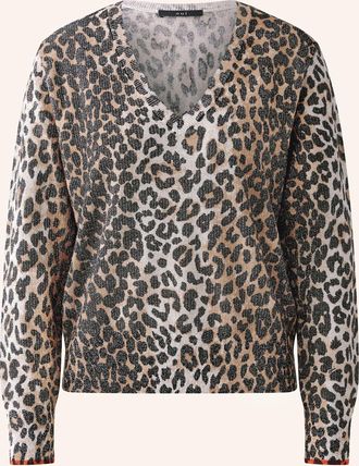 Oui Pullover Mit Glitzergarn braun