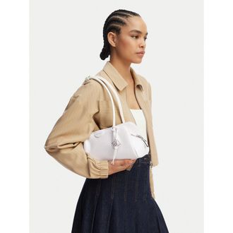 Calvin Klein Handtasche Calvin Klein Quilted Nylon Medium Shoulder Ba LV04F3743G Wei&szlig;