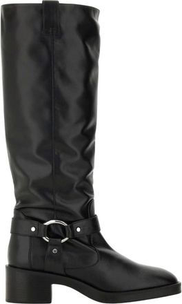 Stuart Weitzman Femme, Chaussures, Noir, Taille: 39 EU Botte haute dinspiration &eacute;questre avec d&eacute;tail m&eacute;tallique