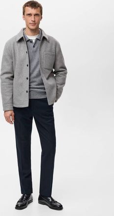 Mango Veste matelass&eacute;e en drap de laine gris chin&eacute; moyen - Homme - XXL - MANGO MAN