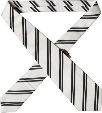 Dolce & Gabbana Femme, Accessoires, Multicolore, Taille: ONE Size Striped Silk Adjustable Necktie