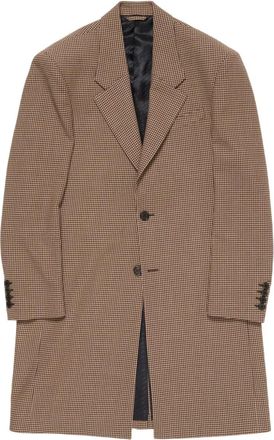 Acne Studios manteau en laine &agrave; motif pied-de-poule - Marron