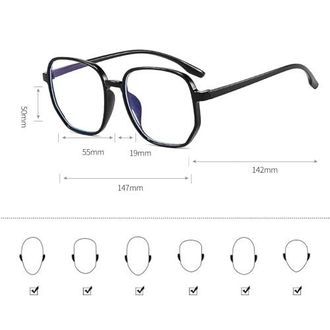 Dioche Lunettes de Vue Lunettes Bloquant la Lumi&egrave;re Bleue Tendance Polygone L&eacute;g&egrave;res Transparentes pour Hommes Femmes Unisexe Cadre en Silicone PC Durable (BL