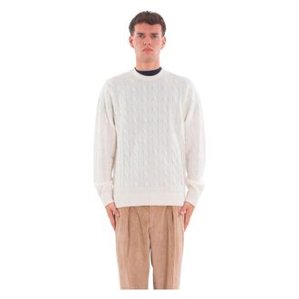 MC2 Saint Barth Regent Wollpullover mit Zopfmuster - - Knitwear - Herren - Wei&szlig; - M
