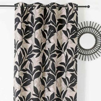 HOME MAISON Rideau dameublement aux feuillages exotiques Beige 140x240 cm