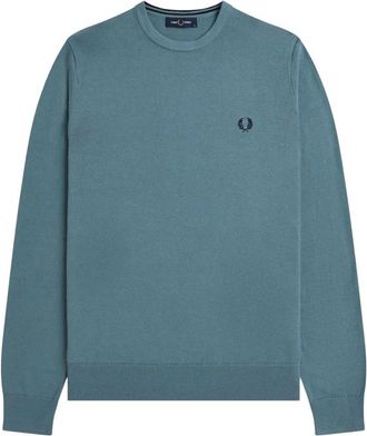 Fred Perry Homme, Pulls, Bleu, Taille: XL Pull ras du cou classique