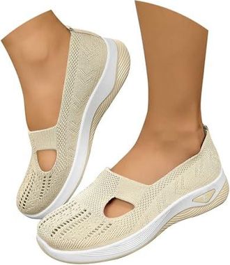 Generic Chaussures de marche confortables pour femme, baskets orthop&eacute;diques tiss&eacute;es l&eacute;g&egrave;res et respirantes avec semelle douce, soutien de la vo&ucirc;te plantaire c