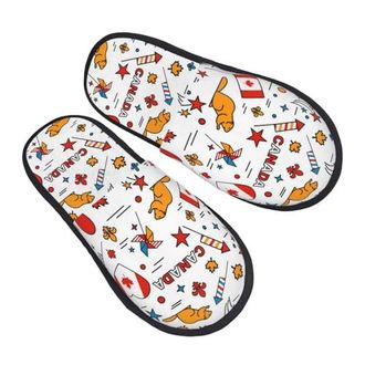 Generic Pantoufles F&ecirc;te Du Canada Slippers Antid&eacute;rapants Chauds Chaussons Pour Int&eacute;rieur Unisex Ext&eacute;rieur L