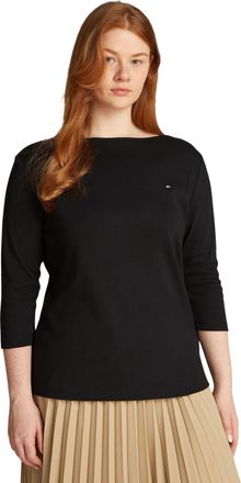 Tommy Hilfiger Damen Langarmshirt Slim Fit Cody mit U-Boot-Ausschnitt, Schwarz (Black), 50