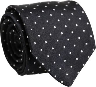 Dolce & Gabbana Polka-Dot Silk Necktie - Navy