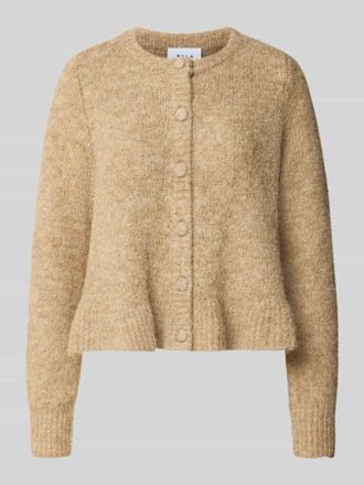 Vila Regular Fit Strickjacke mit Woll-Anteil Modell Bows