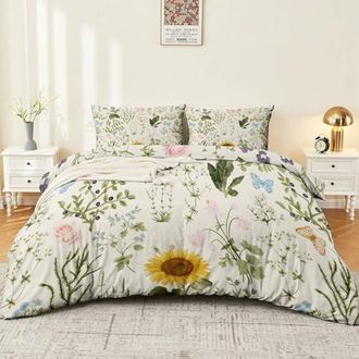 Generic Parure de Lit 220 x 240 cm Housses de Couette Motifs Floraux Vintage William Morris Housse de Couette Chambre en Microfibre Douce avec Fermeture &eacute;clai
