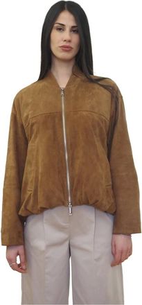 Marella Femme, Vestes, Beige, Taille: 42 FR Orata Suede Jacket