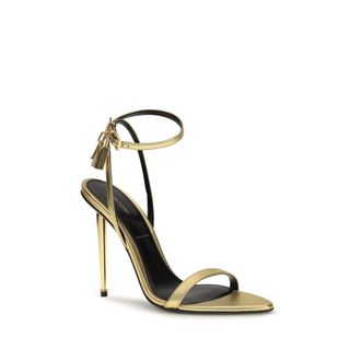 Tom Ford Womens Gold Lambskin Stiletto Sandal